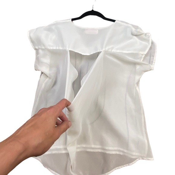 Pookie & Sebastian | Tops | Pookie Sebastian Embroidered Semi Sheer ...